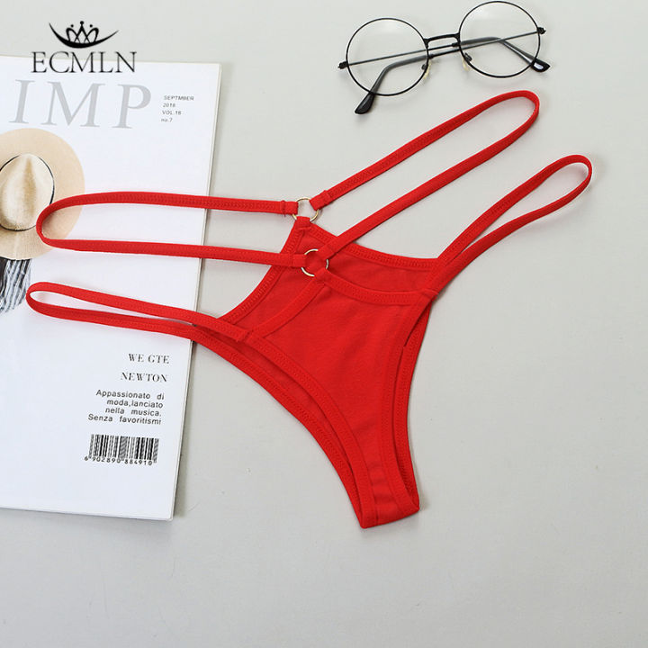 ECMLN Women Cotton Panties Sexy Solid Color Lingerie Female Low Waist ...