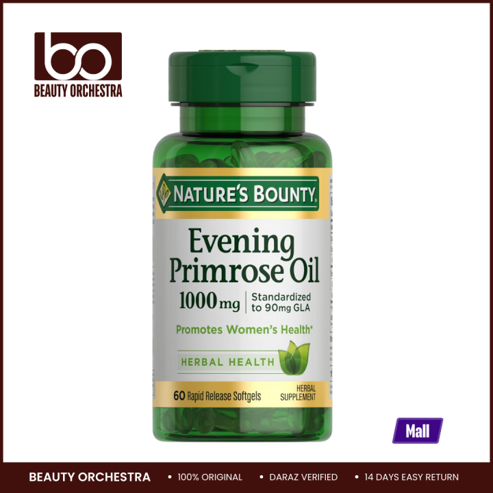 Nature's Bounty Evening Primrose Oil 1000mg - 60 Softgels | Daraz.com.bd