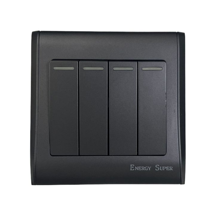 Energy Super Grey Series Four Gang One Way Electrical Wall Switch ...