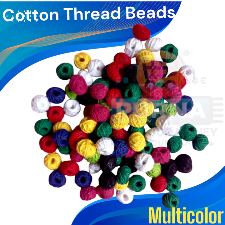 Handmade Cotton Thread Balls Round Multicolor Mix for Jewellery Making ...