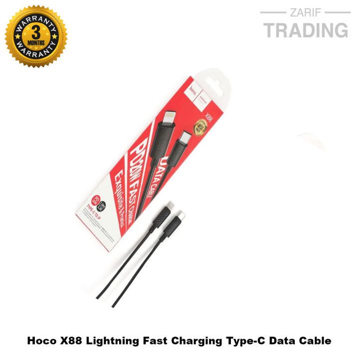 Hoco X88 Type-c to Lightning charging Data cable PD20w 1m | Daraz.com.bd