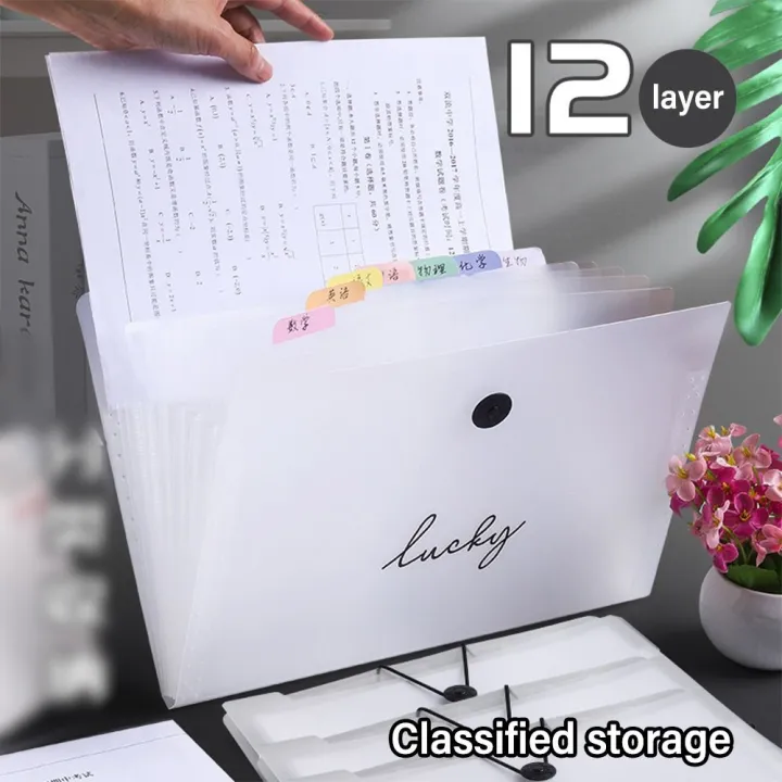 【Trending Now】 5/8/12 Pockets A4 File Folder Fashion Waterproof PP Test ...