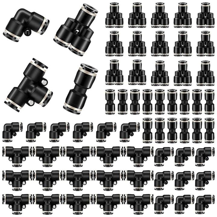 Push to Connect Fittings Air Line Pneumatic Fittings Kit 60 Pieces ...