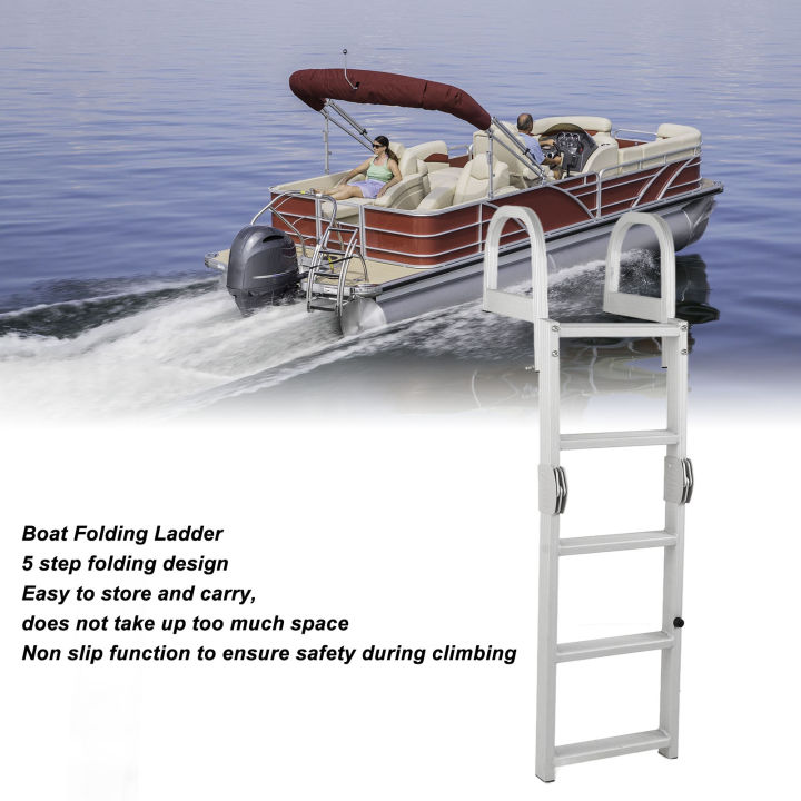 【Premium Quality】 Boat Folding Ladder Rust Proof 5 Step 200KG Load ...
