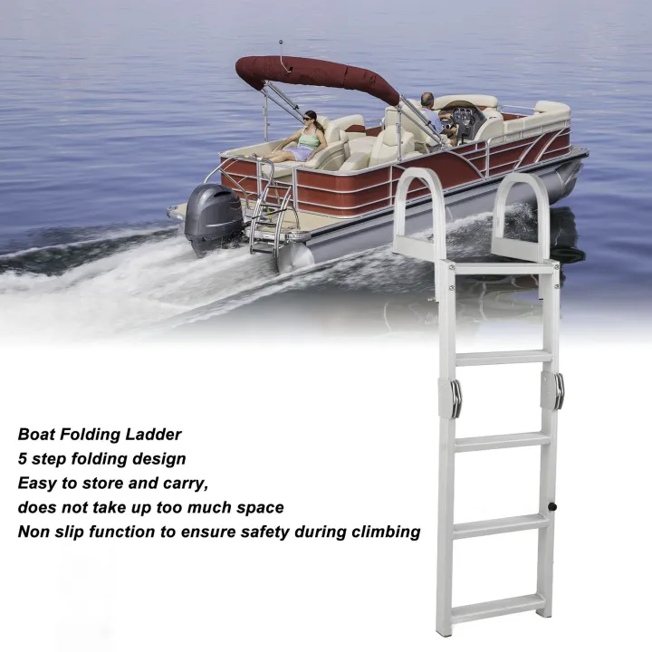 【Premium Quality】 Boat Folding Ladder Rust Proof 5 Step 200KG Load ...