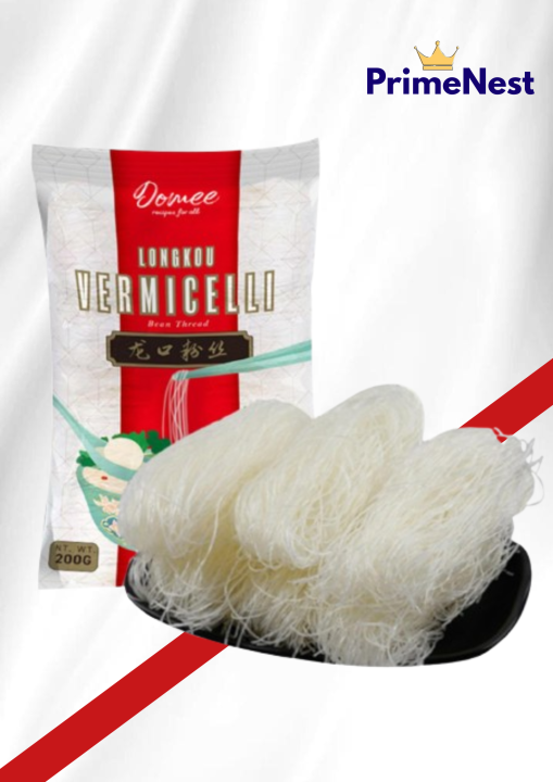 GLASS NOODLES Bean Thread Vermicelli – 200g | Asian-Style Clear Noodles ...