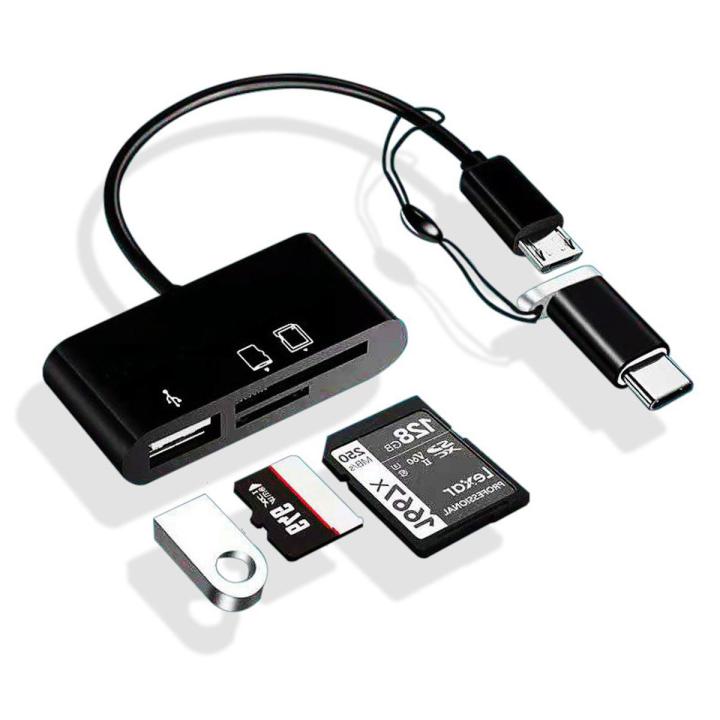 3 In 1 Mobile OTG Card Reader For Micro USB Port And Type-C input ...