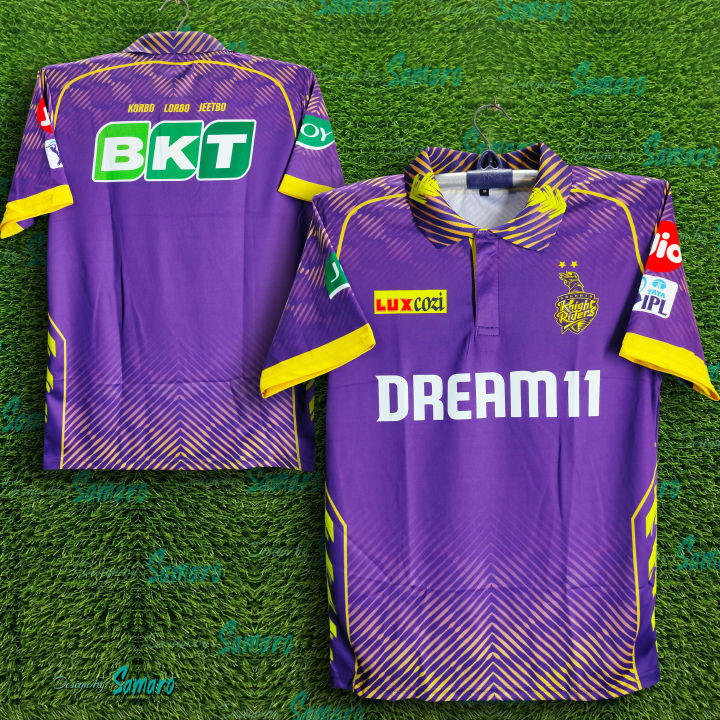 Kolkata Knight Riders Jersey 2024-25 - Polo Half Cricket Jersey For Men - IPL KKR Jersey 2024-25 ...