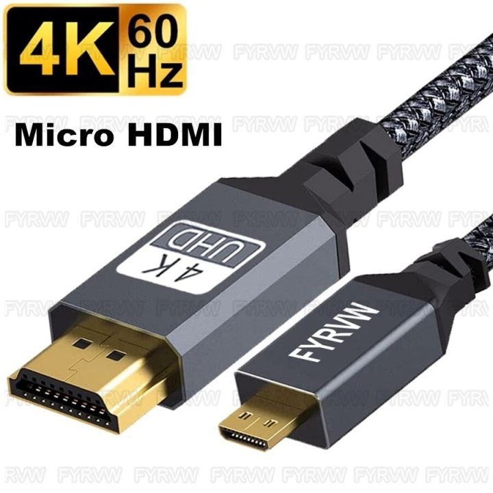 Micro HDMI to HDMI-compatible Cable 4K HDR ARC For GoPro Hero Raspberry ...