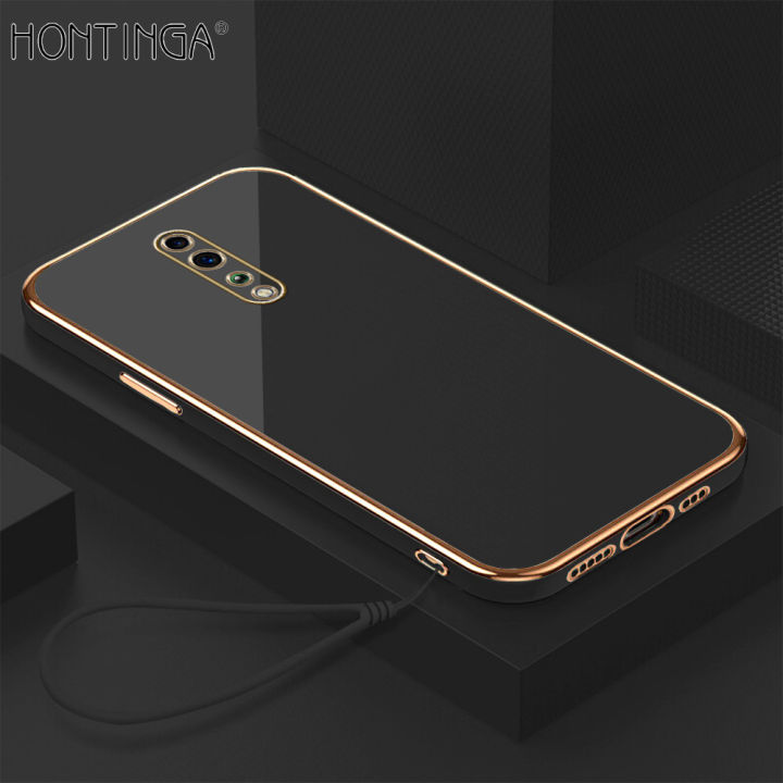 Hontinga for OPPO Reno Z Back Cover + Free Lanyard Luxury 6D Plating ...
