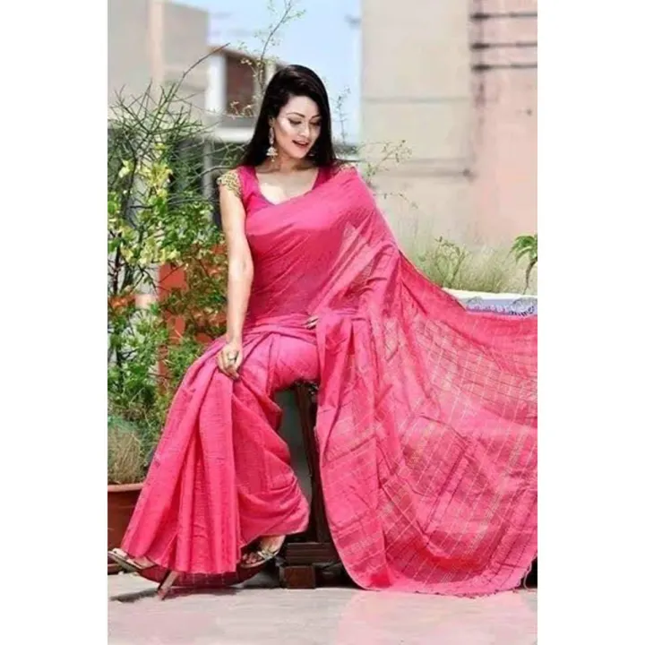 Jom Saree pink colour Saree 1 color saree Same as picture Saari for ...