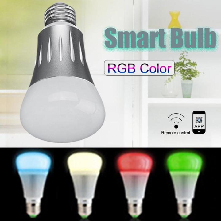 7W E27 Smart Bulb Dimmable WiFi LED Control Lamp Light RGB Timing ...