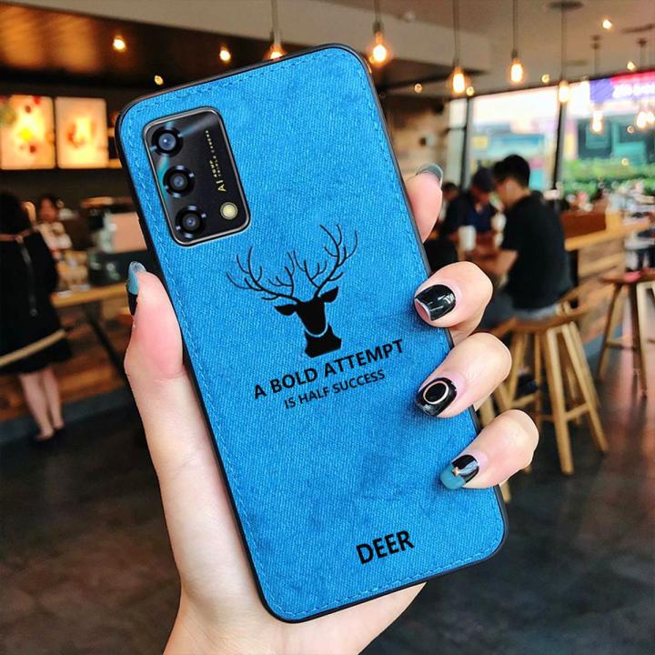 For OPPO A95 Back Cover Denim Blue Cloth Pattern Soft Case TPU ...