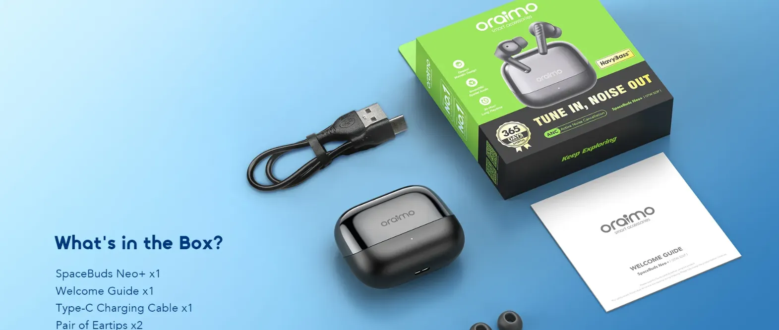 Buy Oraimo MV SpaceBuds Neo+ TWS Earbuds (OTW-323P) - Light Gold at ...