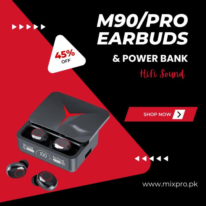 M90 Pro TWS Earphones HD Voice Noise Cancelling Earbuds | Daraz.com.bd