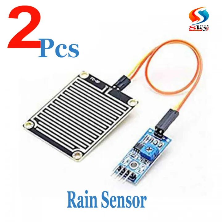 2pcs-Rain Sensor Raindrops Water Detection Weather Humidity Module Kit ...