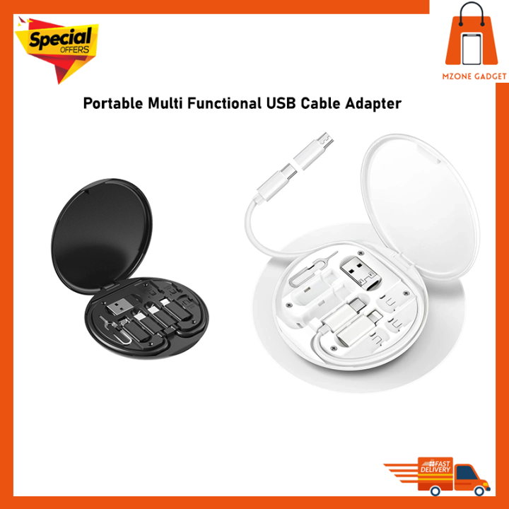 Portable Multi Functional USB Cable Adapter Cable Sim Card Storage Box ...