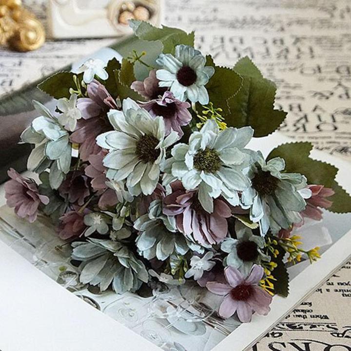 YO CHO Artificial Silk Daisy Flower DIY Bridesmaids Wedding Bouquet ...