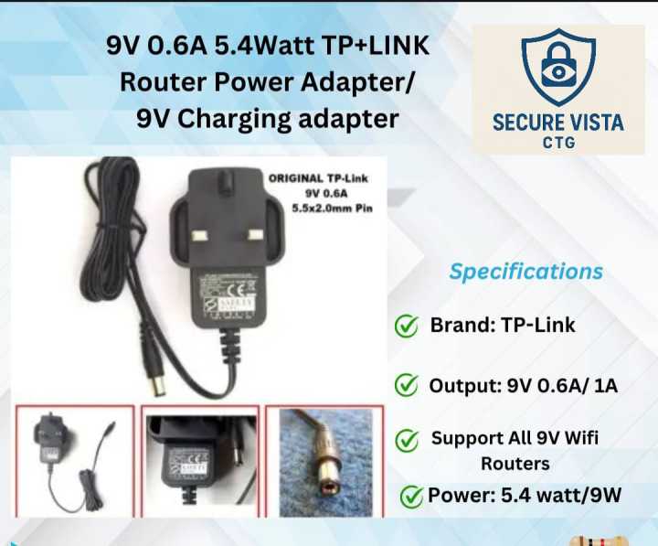 TP-Link Router/Onu Power Adapter 9V 1A | Daraz.com.bd