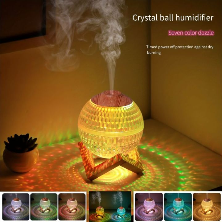 1pc Colorful Might Light Crystal Ball Humidifier, Crystal Ball Portable ...