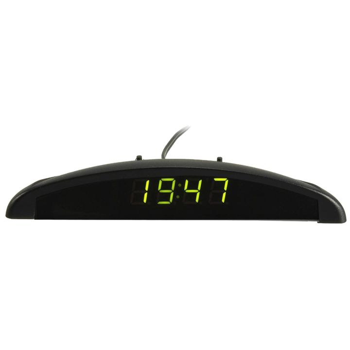 3 In1 Car 12V Digital LED Voltmeter Voltage Temperature Clock ...