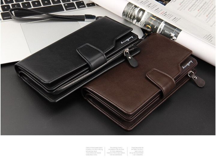 Men Wallets Classic Long Style Card Holder Male Purse Zipper Large ...