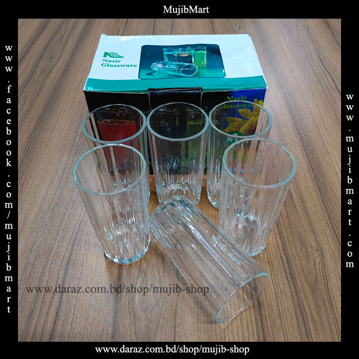 Drinking Glass 6 Pieces Set – Nasir Glassware N 2 T | Daraz.com.bd