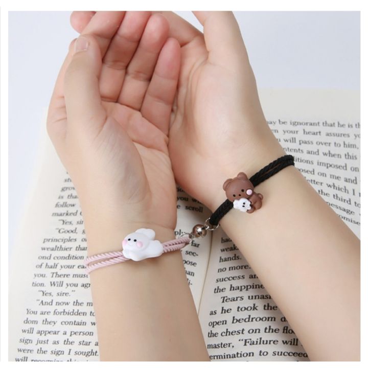 2 Pcs Hug Bear Couple Rope Bracelet | Daraz.com.bd