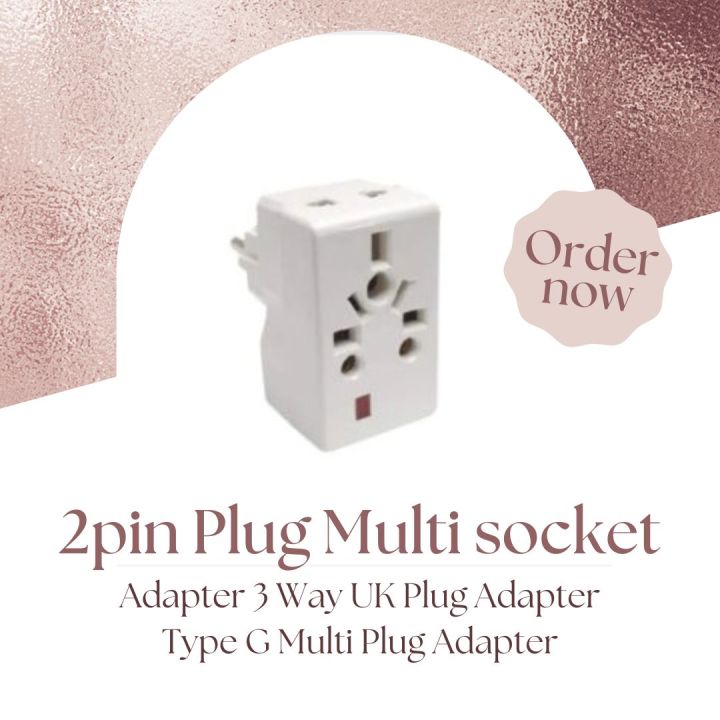 2 pin Multi Plug Adapter- 16A~240V for extension socket 1 PCS Three Pin ...