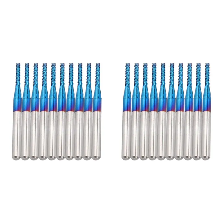 20Pcs Carbide Router Cutting Bit Blue Corn End Mill Engraving Bit for ...