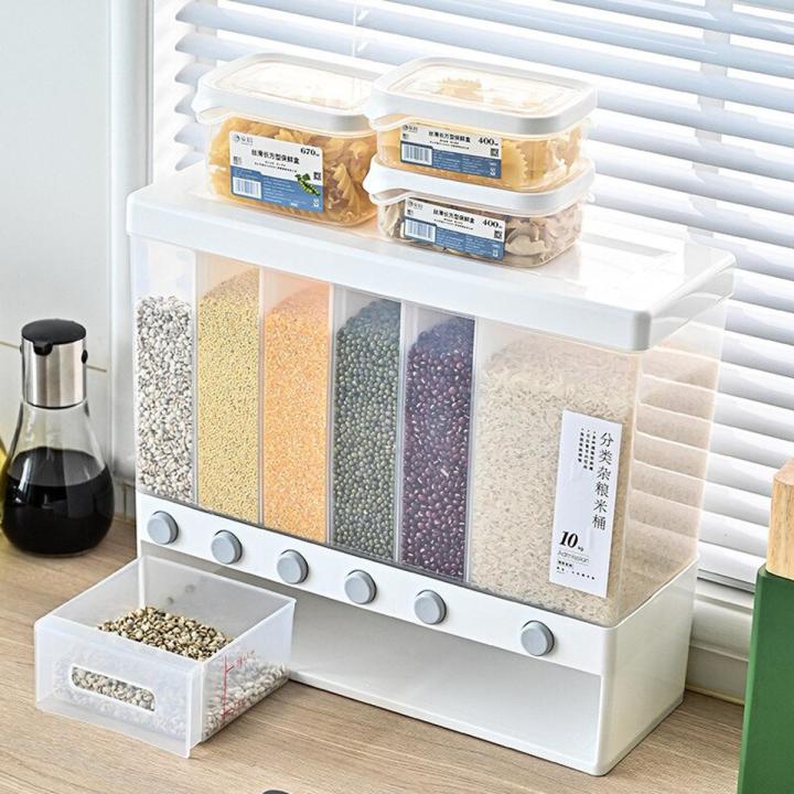 Dry food dispenser Grain storage tank Kitchen storage Home sealed rice ...