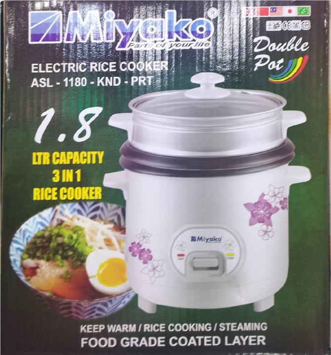 Miyako 3 In 1 Electric Rice Cooker | Miyako Rice Cooker Double Pot 1.8 ...