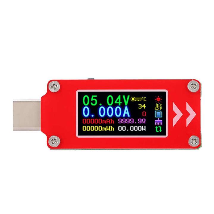 TC64 Type-C Color LCD Display Tester Charging Voltage Current Voltmeter ...