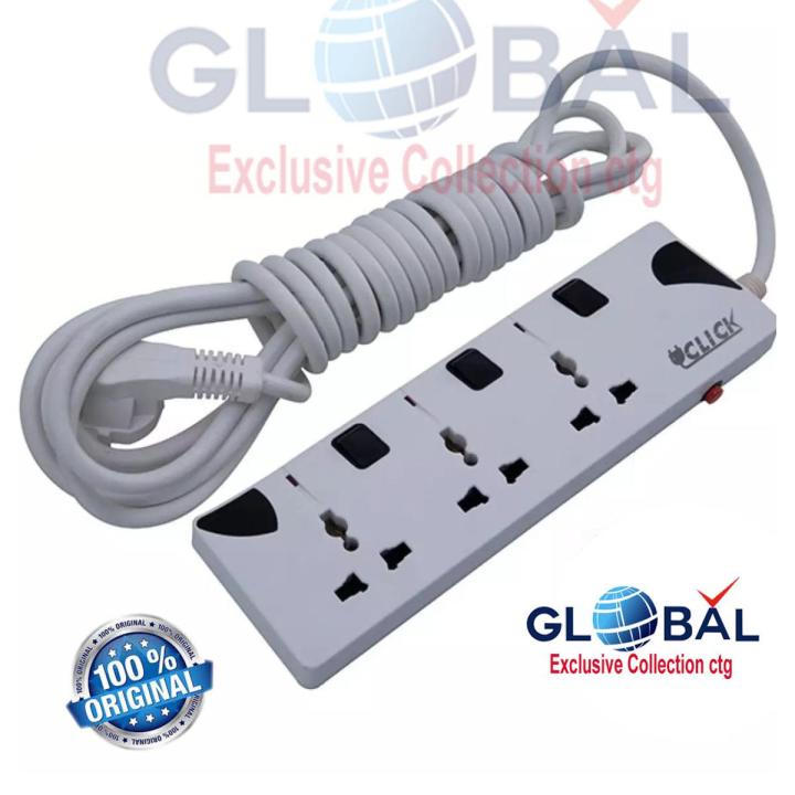 Click (RFL) Safe Multi Plug 2 Pin multiplug Socket 3 Port 15 Feet 1500w ...