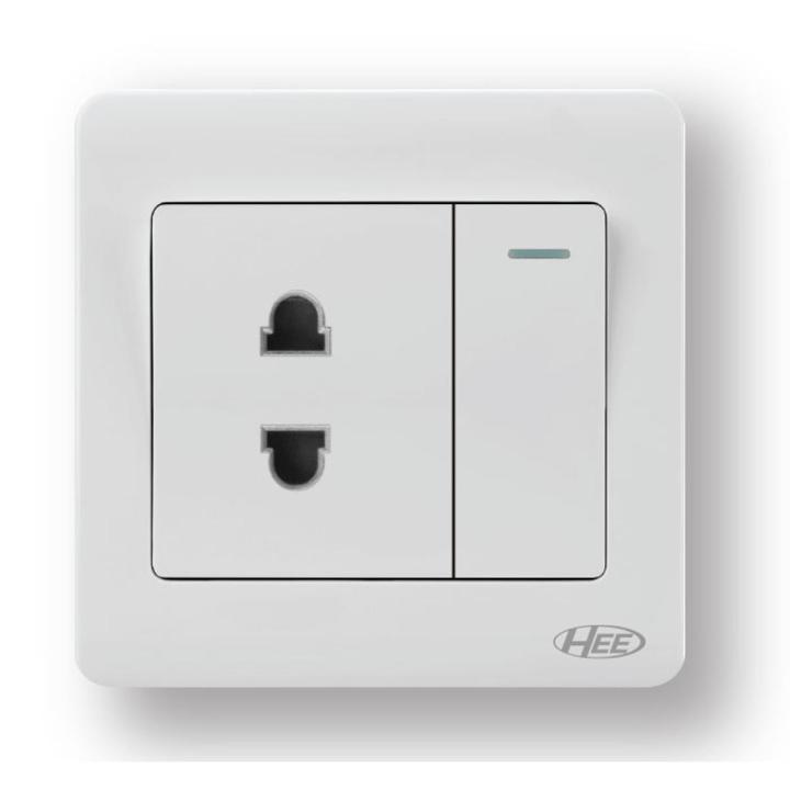 HEE By HAMKO Rose White 2 Pin Socket with Switch | Daraz.com.bd