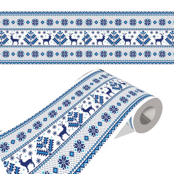 Stick Wallpaper Border - Blue Marble Stone inaly Pattern - Glossy ...