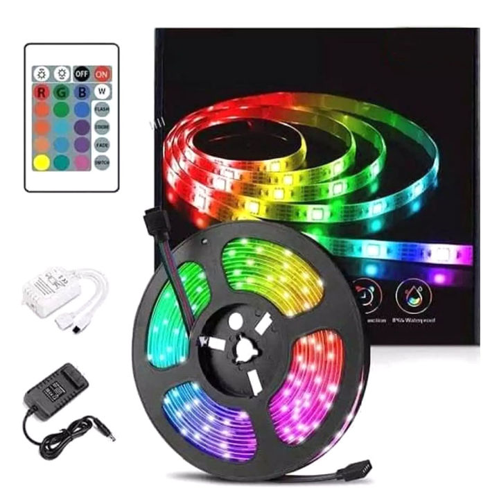 Smd 2835 Dc 12V Led Strip Light With Remote- 5 Meter Rgb Colour For ...
