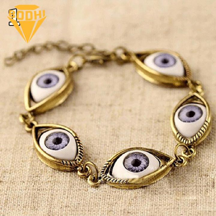 Fashion Unisex Angel Evil Demon Big Eye Eyeball Pattern Bracelet Chain ...