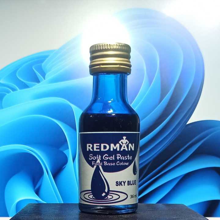 REDMAN ( SKY BLUE ) Soft Gel Paste Base Food Color SKY BLUE - 36 ml ...