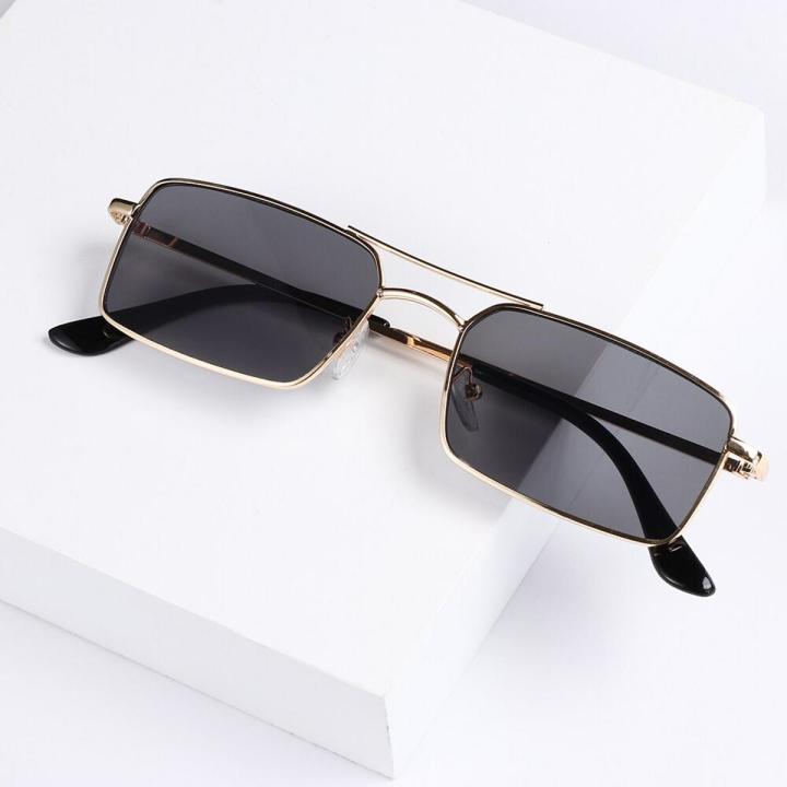 Classic Retro Rectangle Sunglasses for Women and Men Vintage Steampunk ...