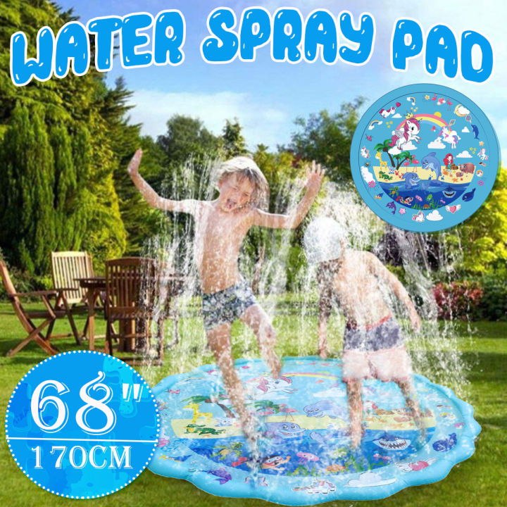 Amusing 170cm/68" Inflatable Water Spray Cushion Pad Kids Sprinkler ...