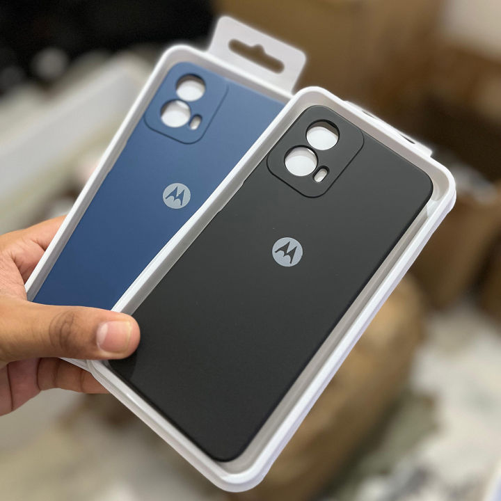 Motorola Moto G45 5G Silicone Shockproof Back Case Black and Blue Slim ...