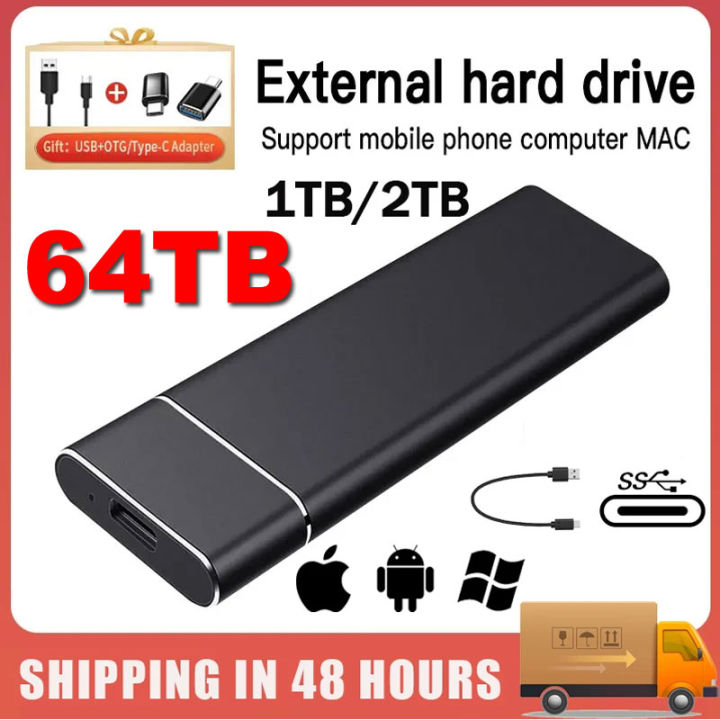 Portable SSD 2TB 1TB Solid State Hard Disk External Hard Drive USB 3.1 ...
