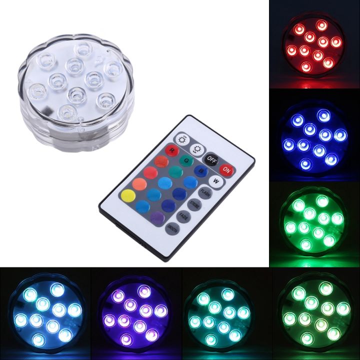 10 LED Colorful RGB Remote Controll Waterproof Aquarium Lights Decor ...