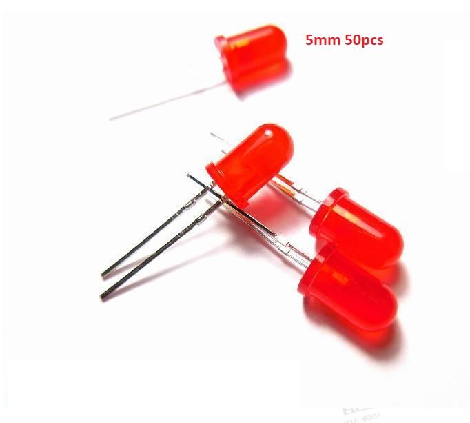 Red colour LED Red 5mm Ultra Bright-50Pcs | Daraz.com.bd