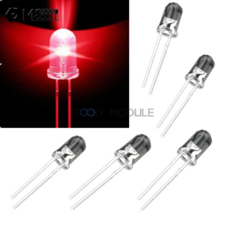 Water Clear LED Red 5mm Ultra Bright-50Pcs | Daraz.com.bd