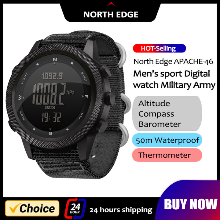 NORTH EDGE Smart Watch For Men Altimeter Barometer Thermometer Compass ...