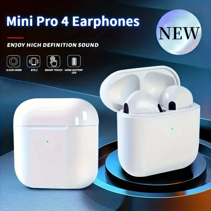 Mini Pro 4 earphone TWS wireless headphones Bluetooth-compatible 5.0 ...