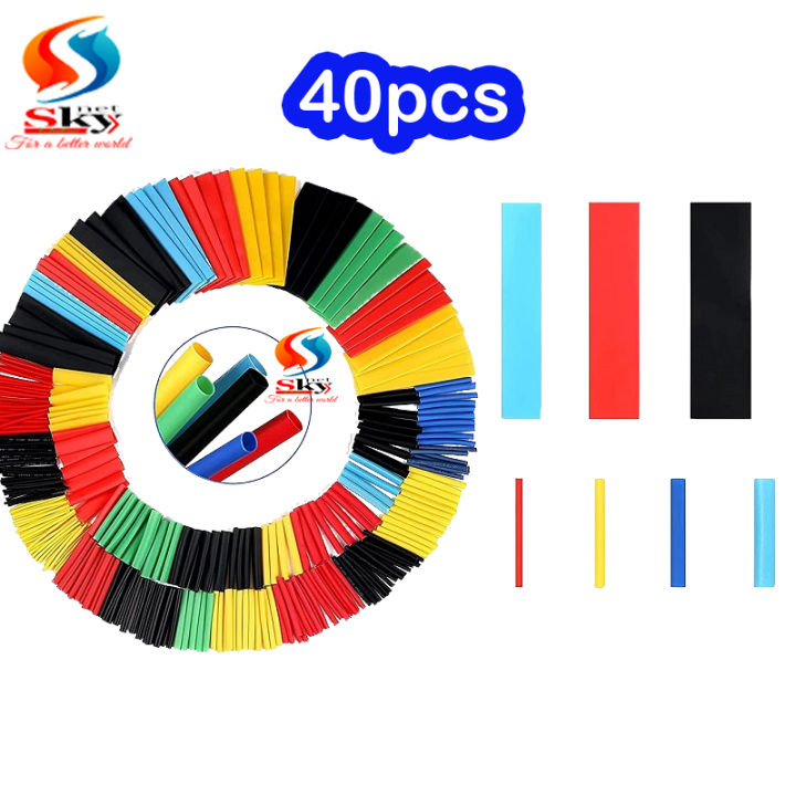 Heat Shrink Tubing Wire Wrap Cable Sleeve Assortment 2:1 Electric Insulation Tube 40pcs | Daraz ...