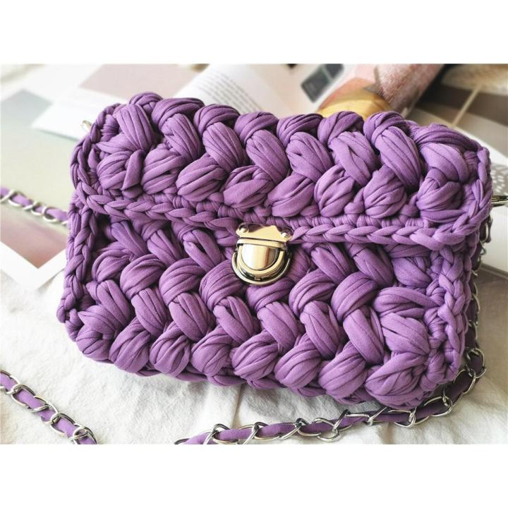 【DM bag factory Store】Cotton Weave Bag Women Chain Shoulder Chic ...